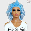 Light Blue & Purple Damask Satin-Lined Stretch Tie Bonnet - PHC